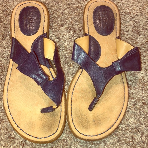 boc | Shoes | Boc Navy Blue Faux Leather Flip Flops | Poshmark